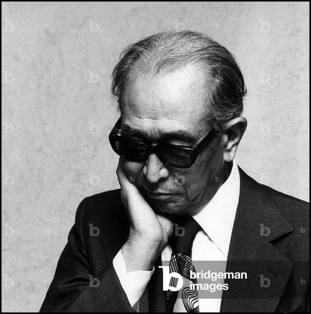 Image of Portrait of the Japanese director Akira Kurosawa in Milan. Milan,