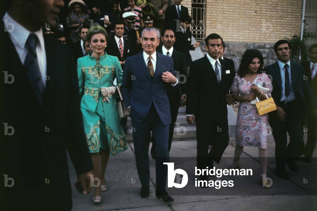 Image of The Persian Shah Mohammad Reza Pahlavi, with his wife are