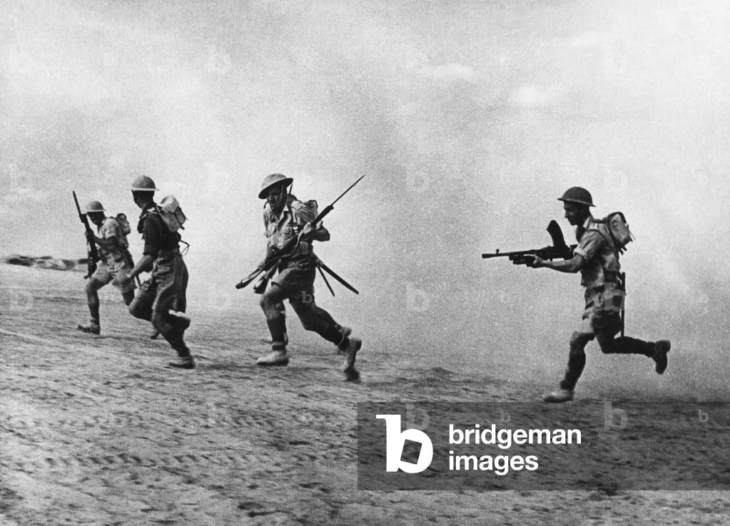 Image of A British Infantry Patrol following the retreating German ...