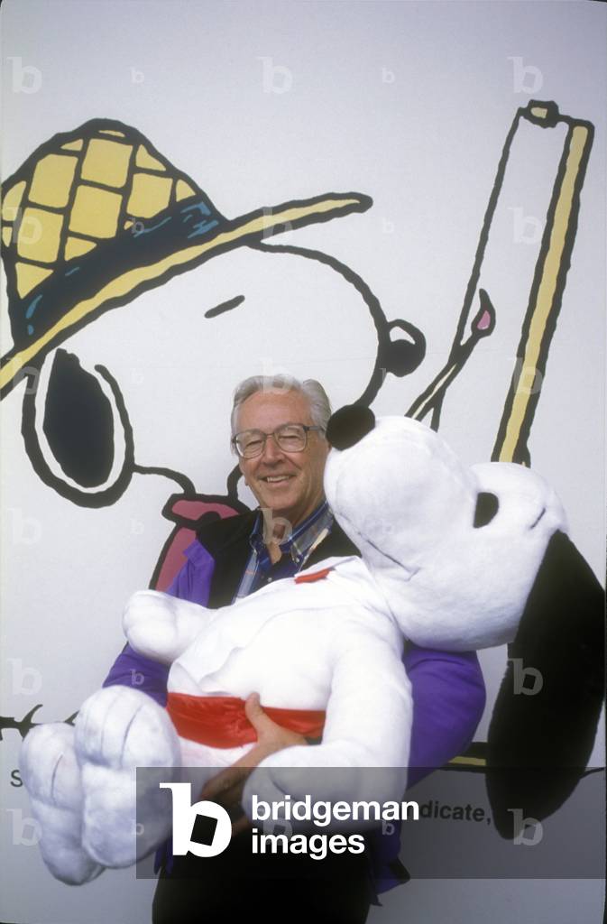 Image of Portrait of American cartoonist Charles Schulz, creator of the ...