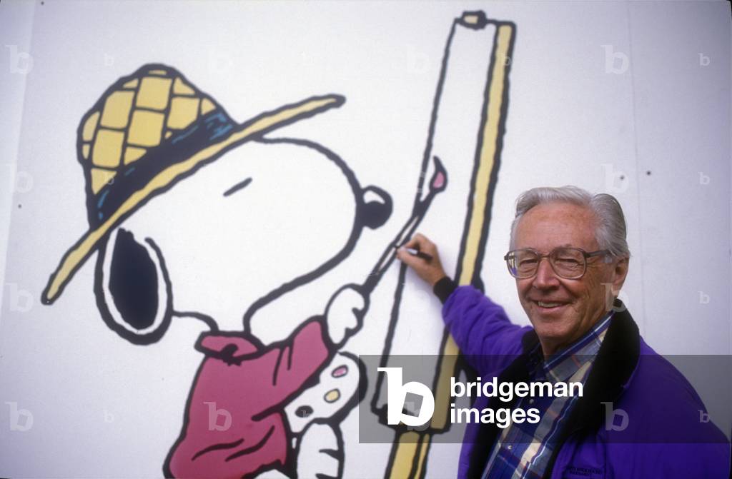 Image of Portrait of American cartoonist Charles Schulz, creator of the ...