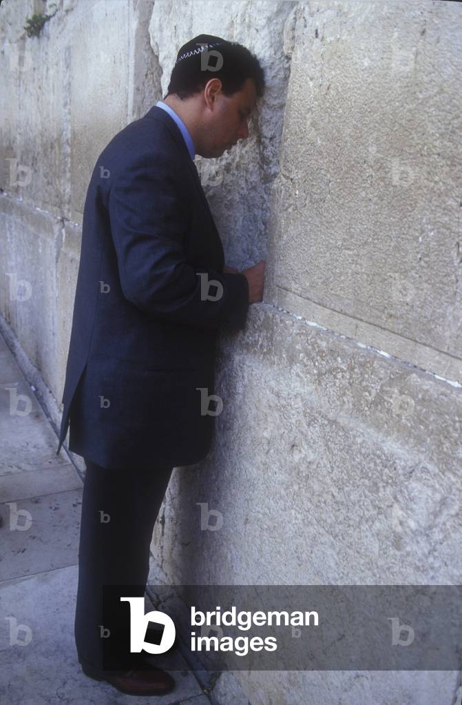 Image of Jerusalem, 1991. Israeli conductor Daniel Oren praying at the ...
