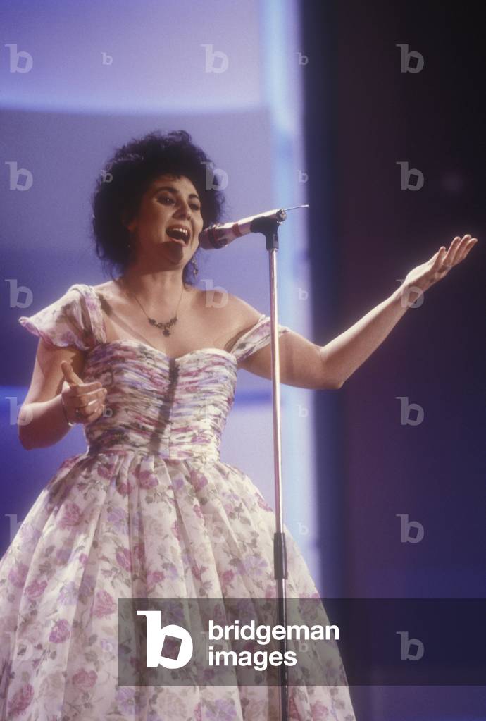 Image of Sanremo Music Festival 1989. Italian actress Marisa Laurito ...