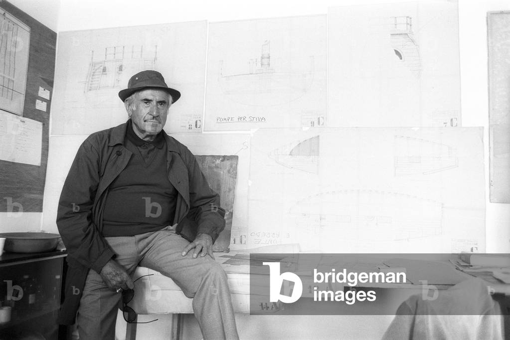 Image of Malta, 1985. Italian set designer Mario Chiari on the set