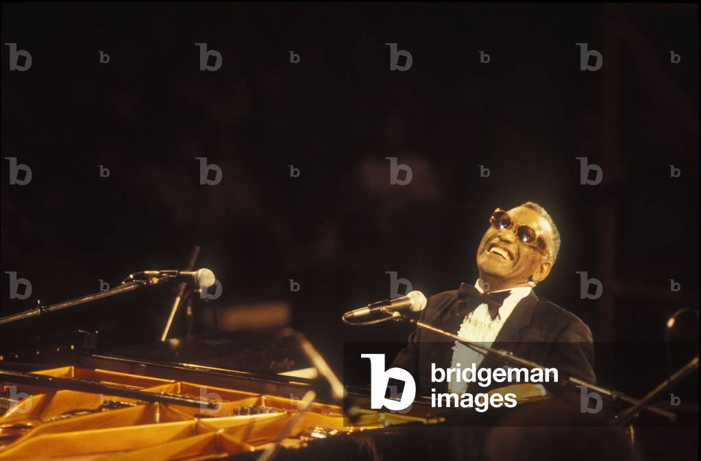 Image of Portrait of musician and singer Ray Charles in 1990.