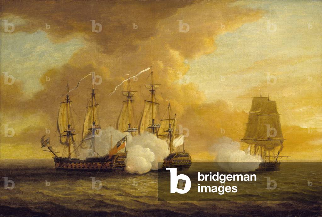 Image of Naval combat between HMS Lion and Elisabeth and the French by ...