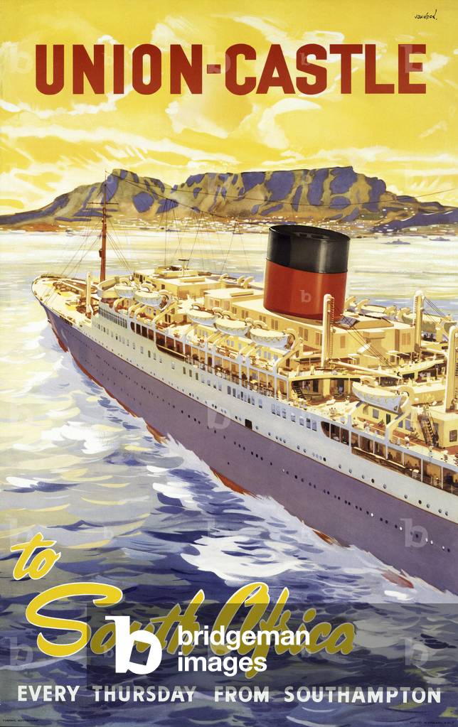 Image of Colourful advertising poster for Union Castle Line, shipping ...