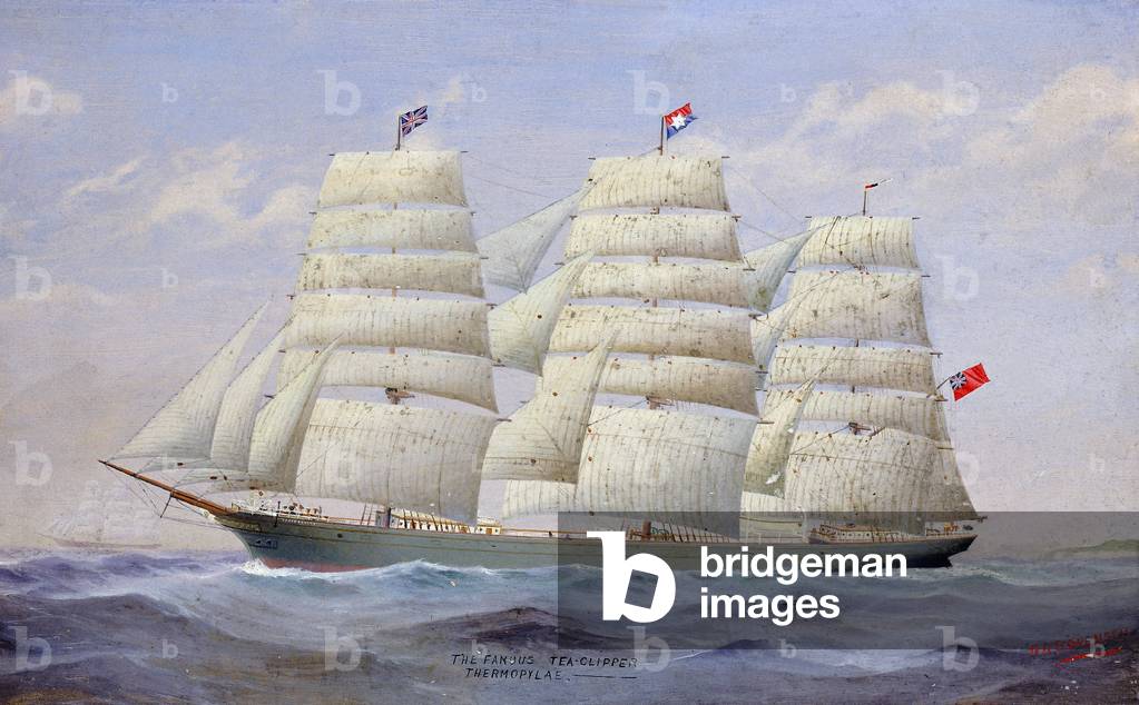 Image of The 'Thermopylae' clipper, full sails, built in 1867 for its