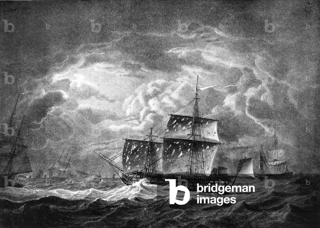 Image of The victory of Trafalgar, the storm that followed the battle ...