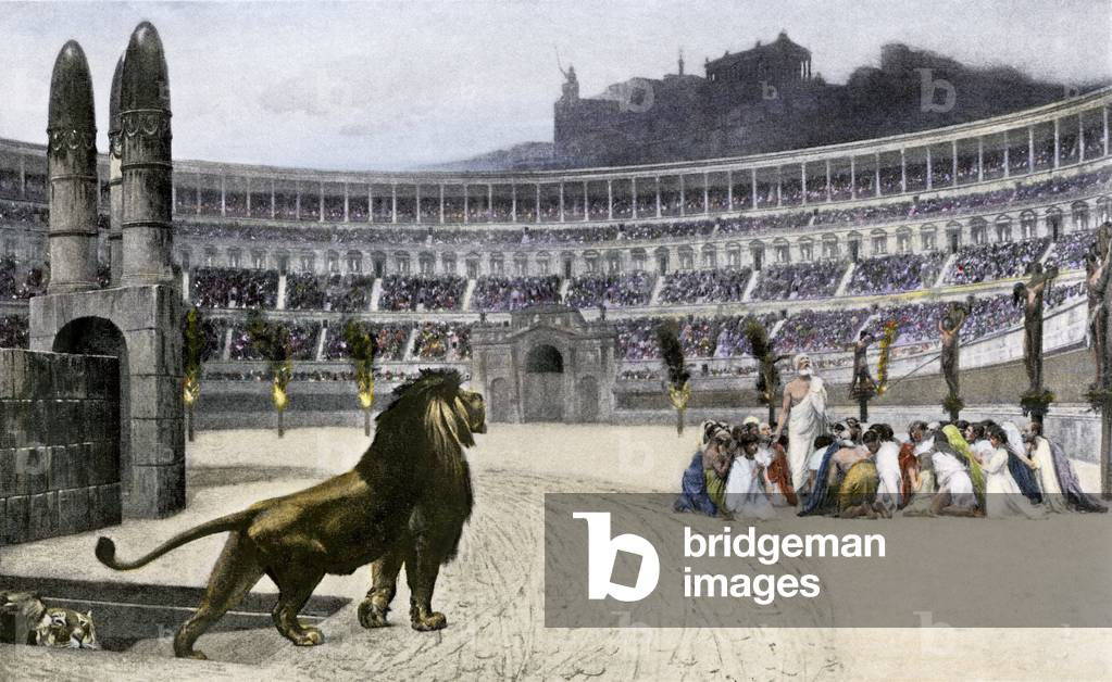 Image of Roman Empire: religious persecution. Massacre of Christian ...