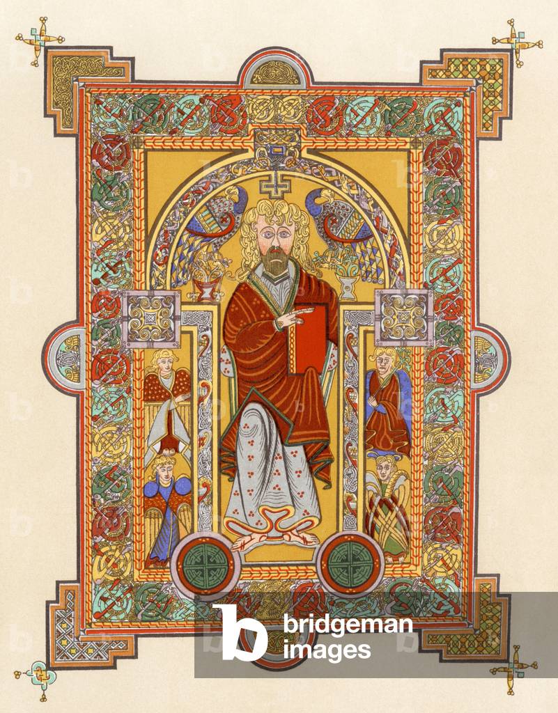 Image of Middle Ages: Saint Mathieu. Reproduction from a manuscript from the