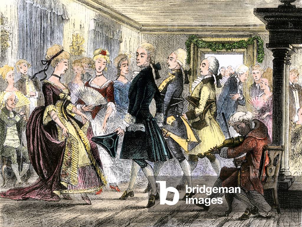 Image of American folk dance: couple dancing to the sound of a