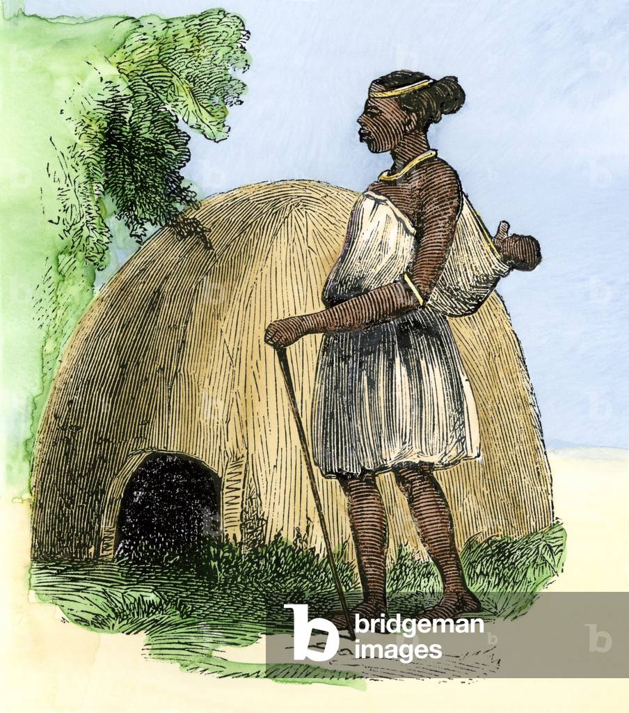 Image of Culture and African Population: Mother of the Zulu tribe with