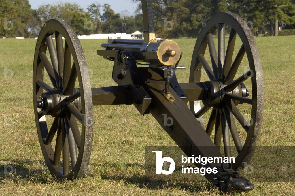 Image of The 19th century Gatling (first machine gun designed by American
