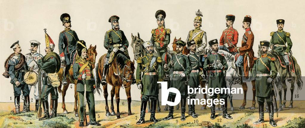 Image of Russian military officers including Tsar Nicholas II of Russia ...