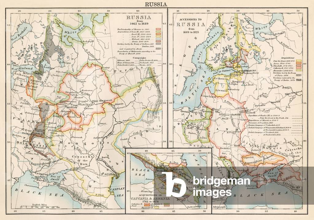Image of Maps of Russia from 1462 to 1689 (left) and map
