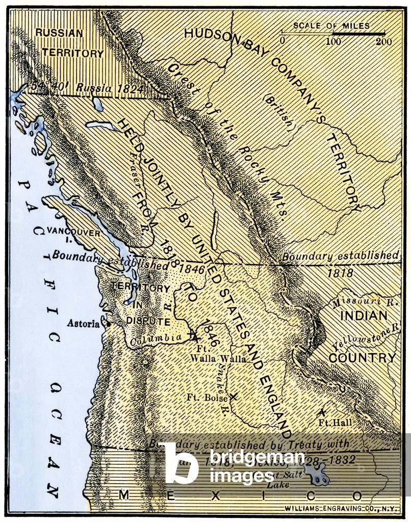 Image of Map of the territory of Oregon showing the borders of