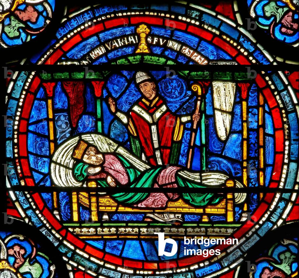 Image of Detail from the Miracle Window depicting King Louis VII being ...