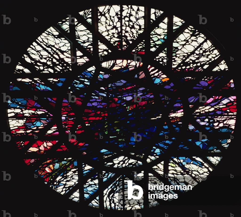 Image of Dalle de verre window, 1931 (stained glass) by French School ...