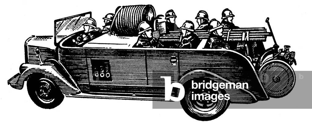 Image of Soldiers of the Fire: fire brigade car with spear and