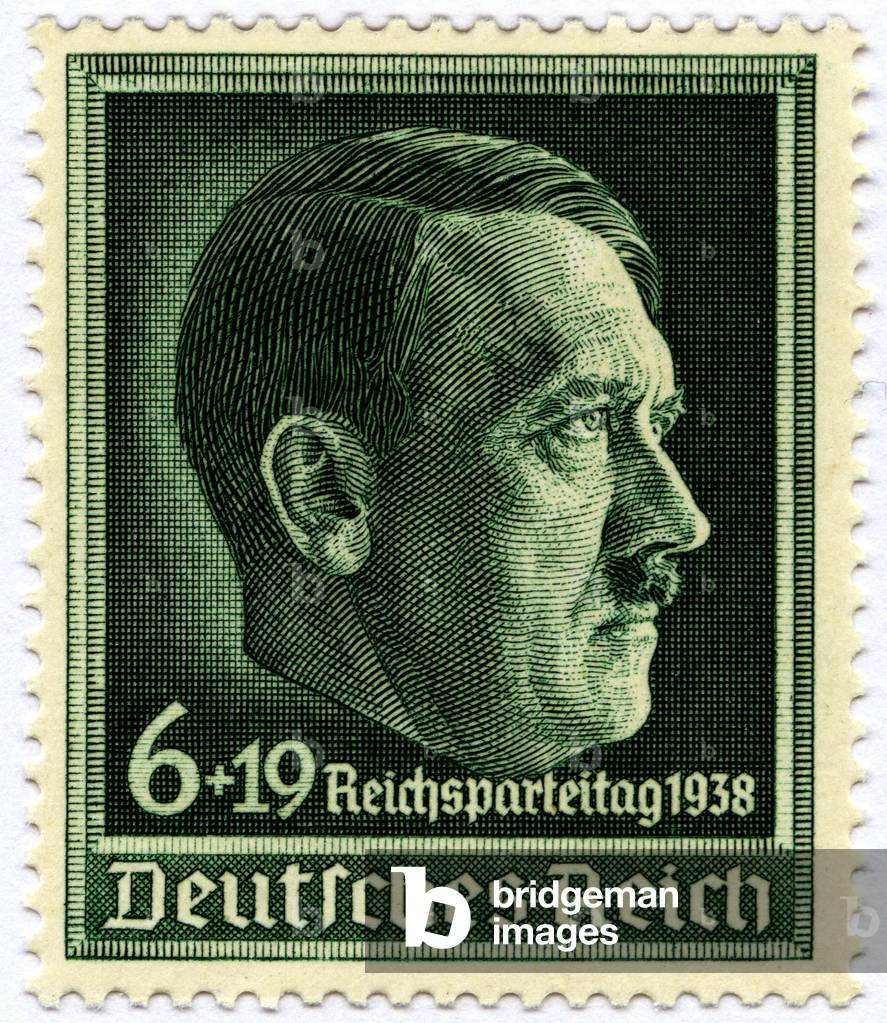 Image of Stamp with the portrait of Adolf Hitler, for the 10th