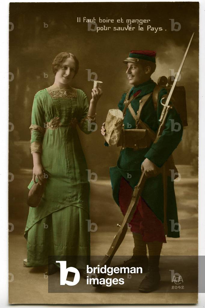 Image of War 1914 - 1918 (14-18): period postcard showing a French by ...