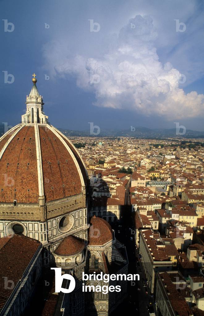 Image of Panoramic view of the city of Florence, the Cathedral of