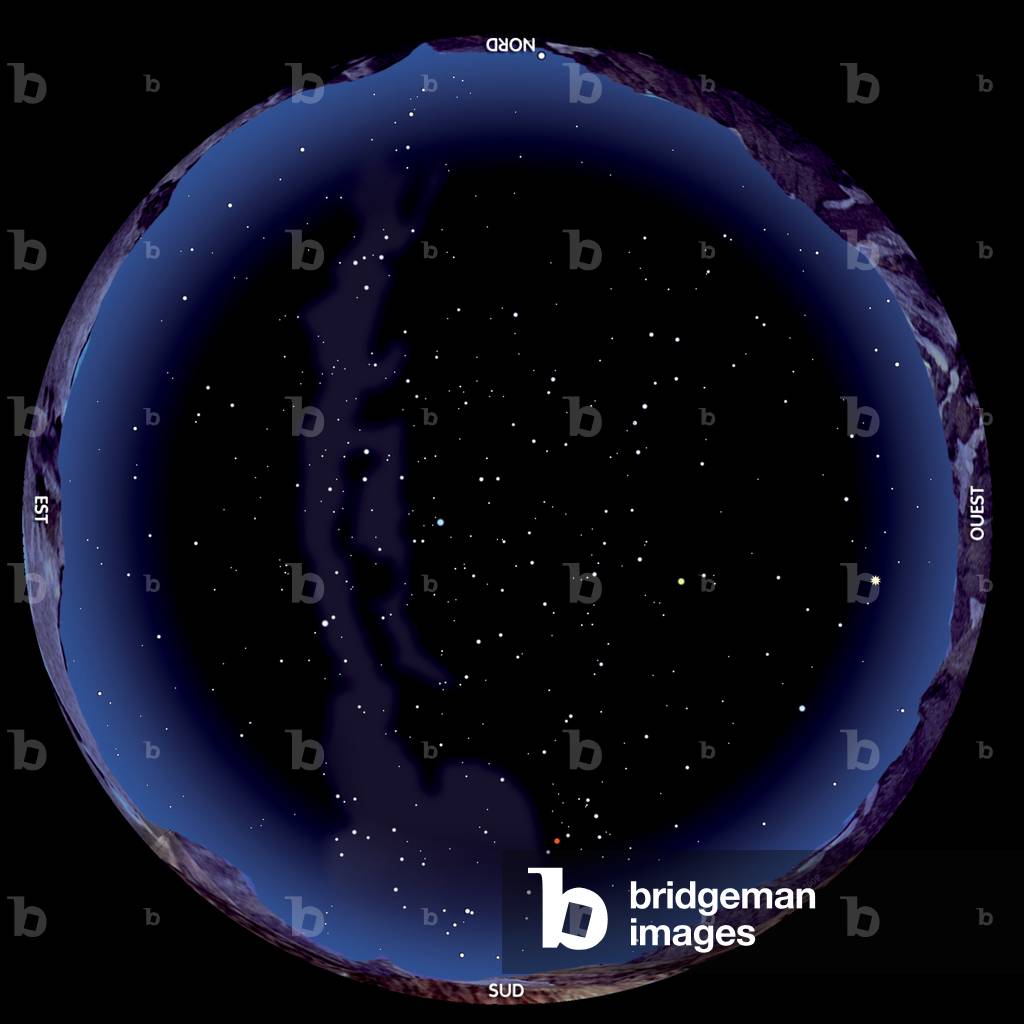 Image of Map of the Ete sky in France - Illustration