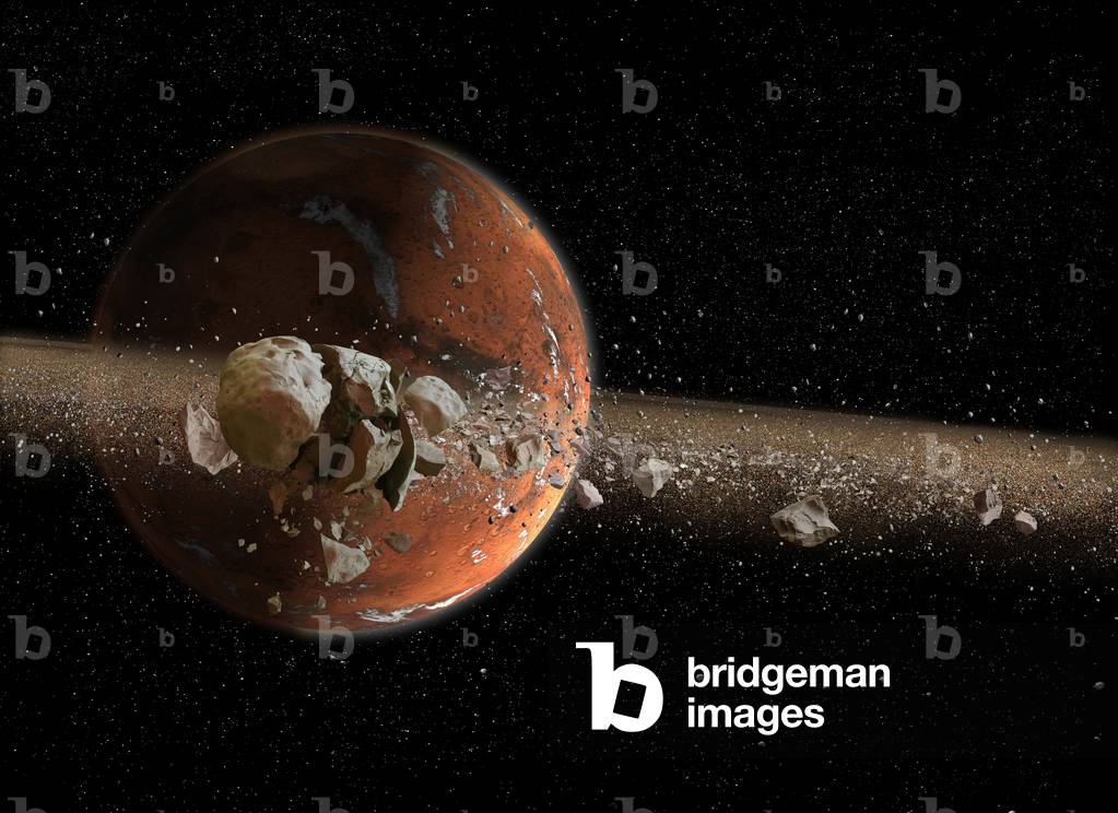 Image of Mars: Phobos breaks apart - Illustration - Phobos breaking up ...