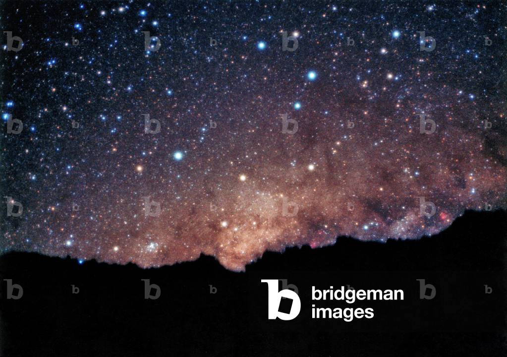 Image of Star sky and landscape - Starry sky and horizon