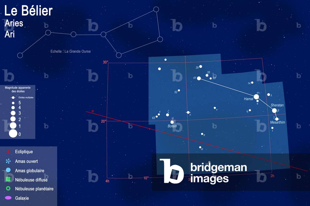 Image of Constellation of Belier - Constellation of Aries - Map of