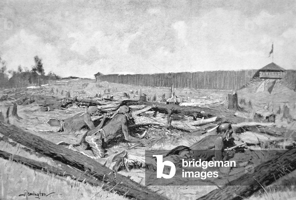 Image of The Pontiac chief of Ottawa tribe lays siege to Fort by ...