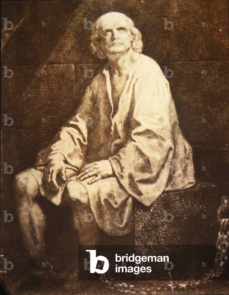 Image of Christopher Columbus in chains (litho)