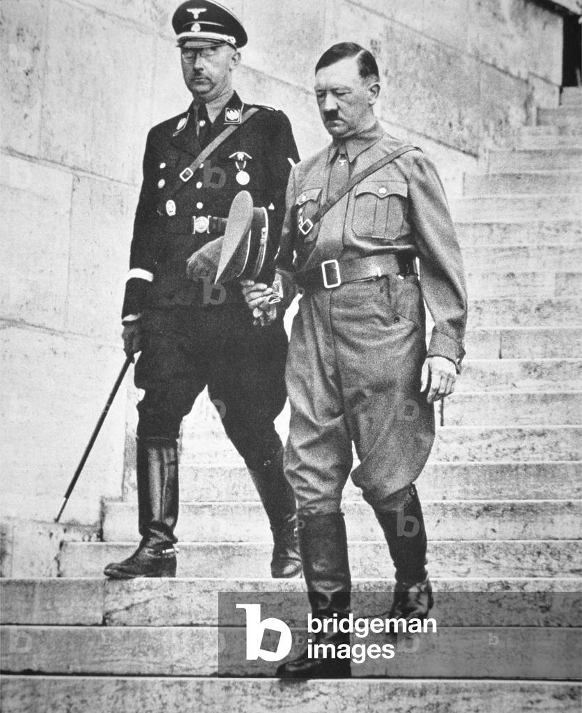 Image of Hitler and Himmler at Nuremberg, 1938 (b/w photo)