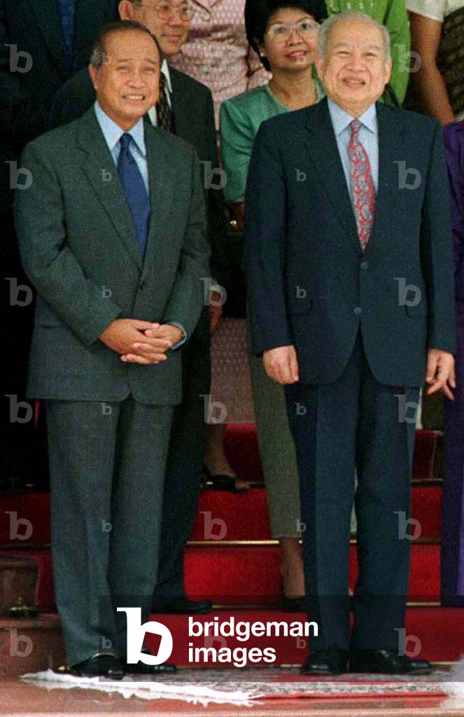 Image of CAMBODIA'S KING NORODOM SIHANOUK AND HIS SON PRINCE NORODOM ...