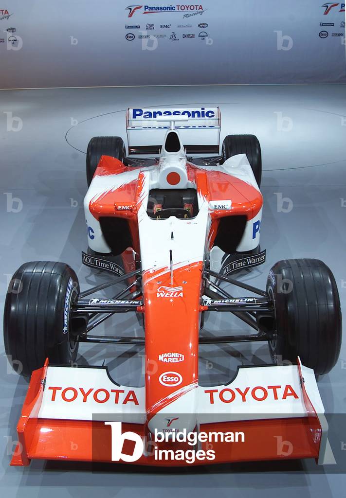 Image of The new Toyota Formula One race car is shown during