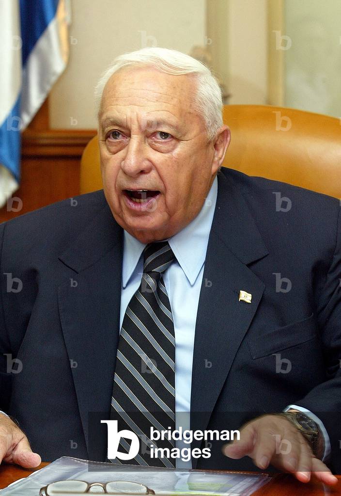 Image of ISRAELI PRIME MINISTER ARIEL SHARON OPENS THE WEEKLY CABINET ...