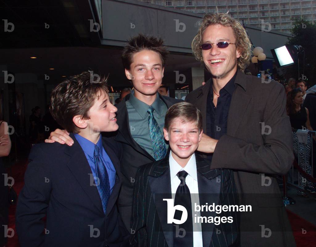 Image of Australian actor Heath Ledger (with glasses) star of the new