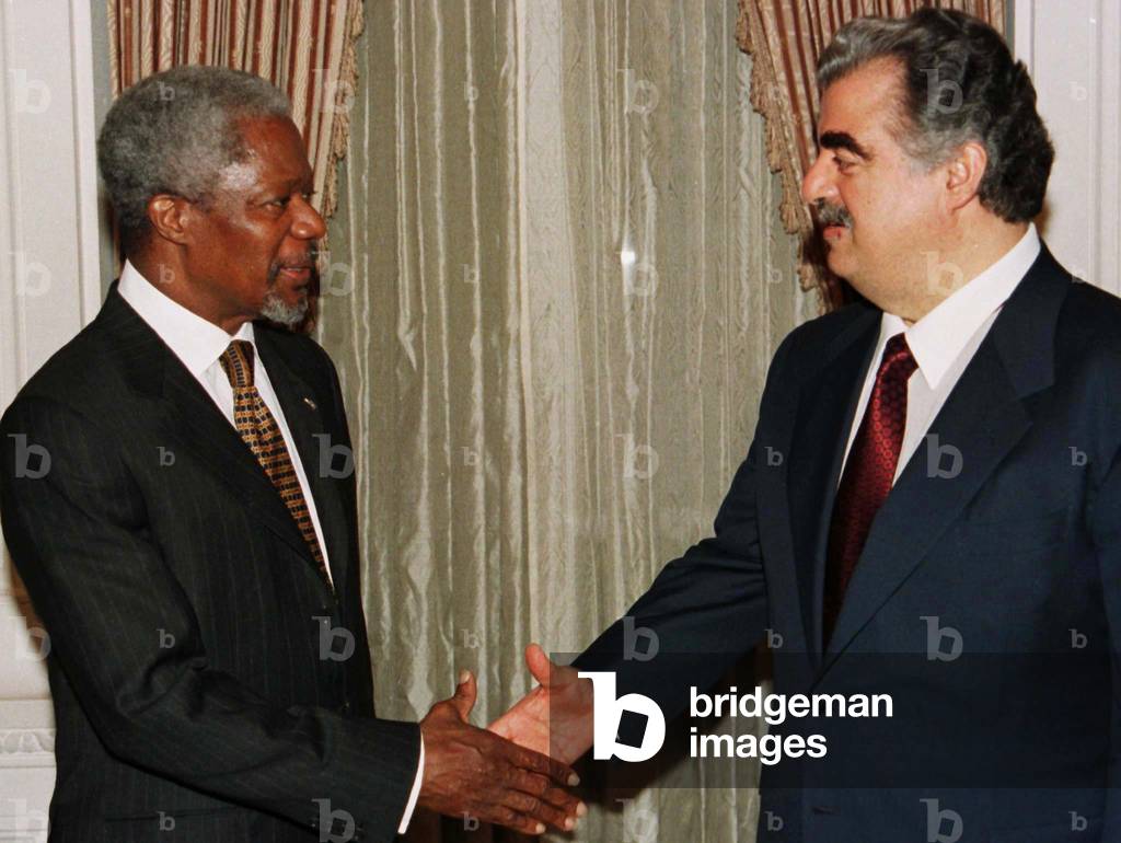 Image of KOFI ANNAN MEETS LEBANESE PM RAFIK AL-HARIRI, 1998-03-20 (photo)