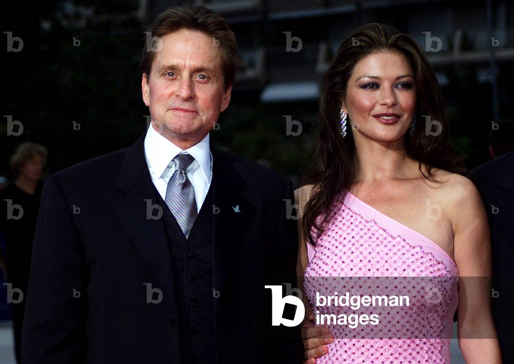 Image of Actor Michael Douglas and his wife Catherine Zeta- Jones arrive
