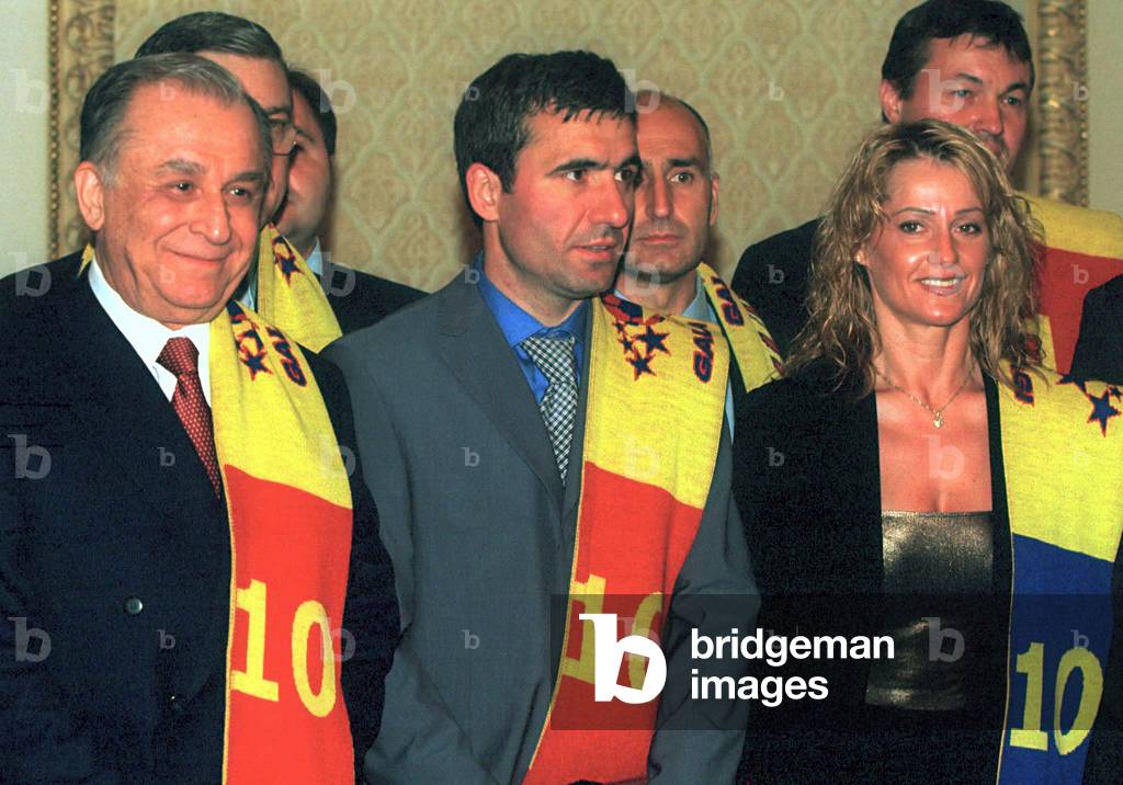 Image of ROMANIAN SOCCER STAR GHEORGHE HAGI AND OLYMPIC GYMNASTIC ...