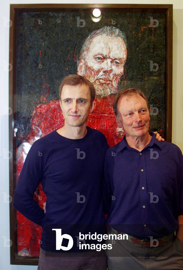 Image of London-born artist Nicholas Harding (L) poses with his subject ...