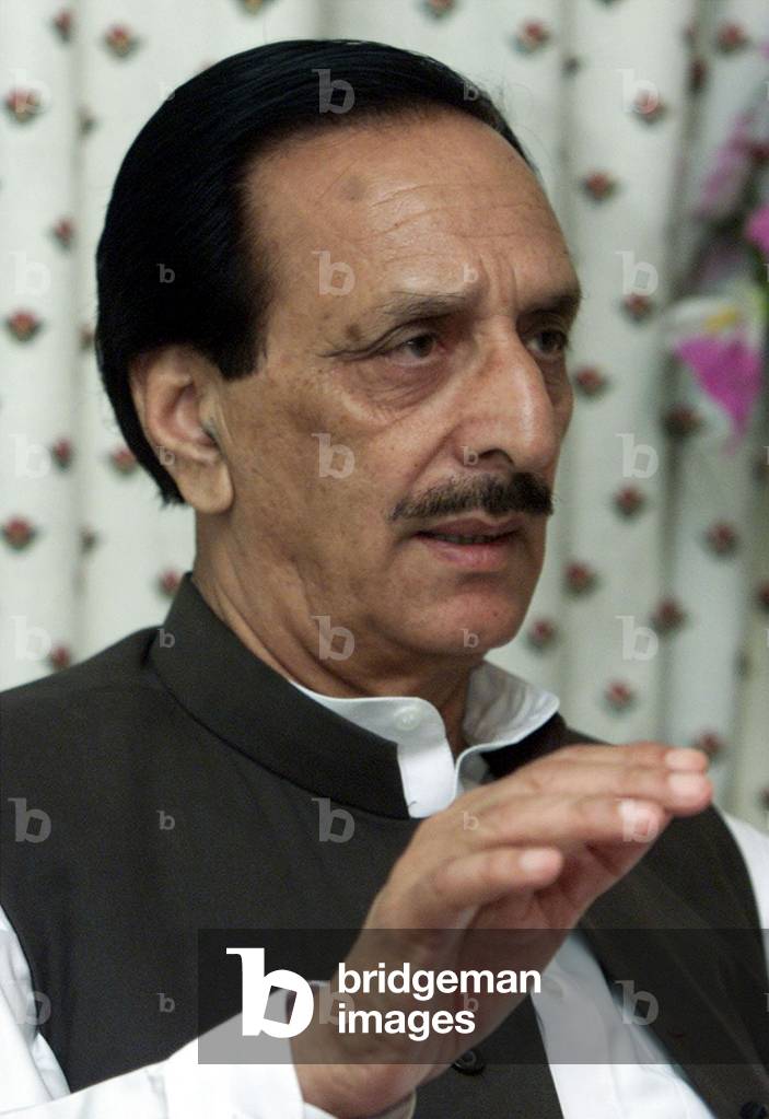Image of Raja Zafar-ul-Haq, chairman of Pakistan Muslim League, the ...