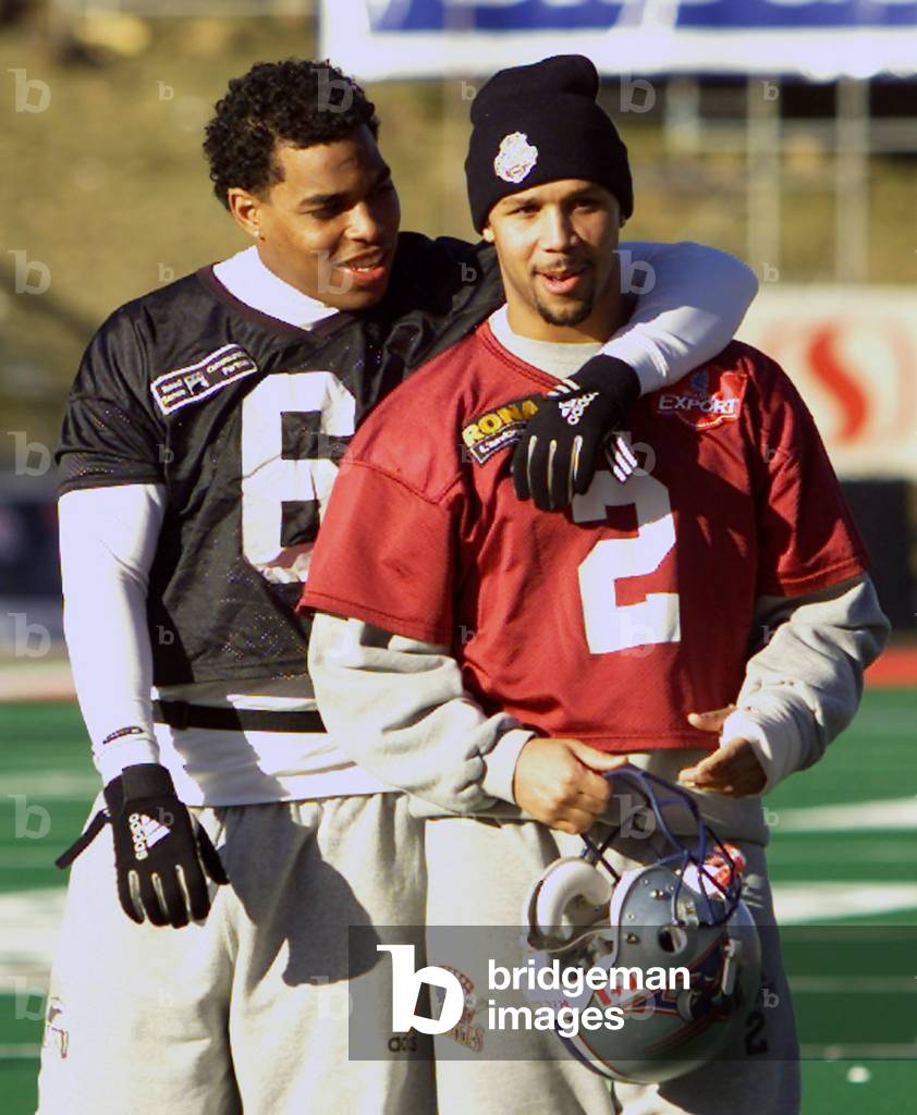 Image of ALOUETTES DAVIS SANCHEZ AND LIONS MICHAEL FLETCHER AT PRACTICE ...