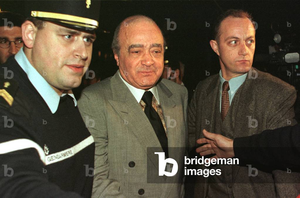Image of Egyptian businessman Mohamed Al-Fayed (C), the father of Dodi who