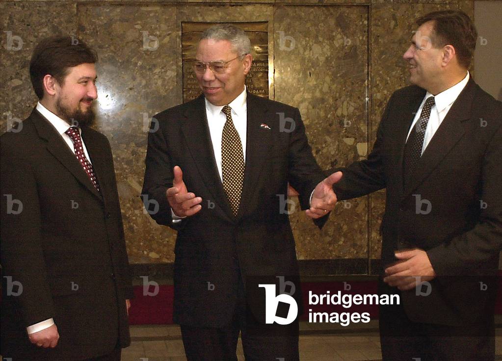 Image of COLIN POWELL MEETS BORIS TRAJKOVSKI AND LLJUBCO GEORGIEVSKI IN ...