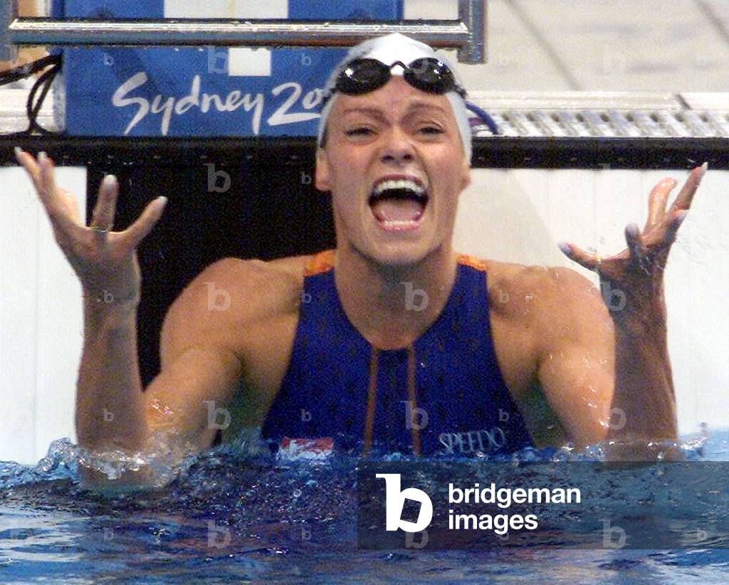 Image of DUTCH SWIMMER DE BRUIJN CELEBRATES AFTER WORLD RECORD SWIM IN