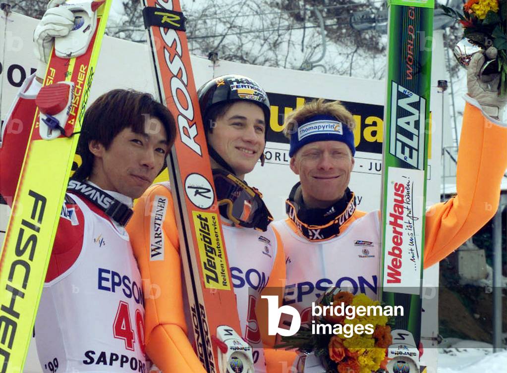 Image of WINNERS OF THE SKI JUMPING K120M FINAL IN SAPPORO, 1999-01-23