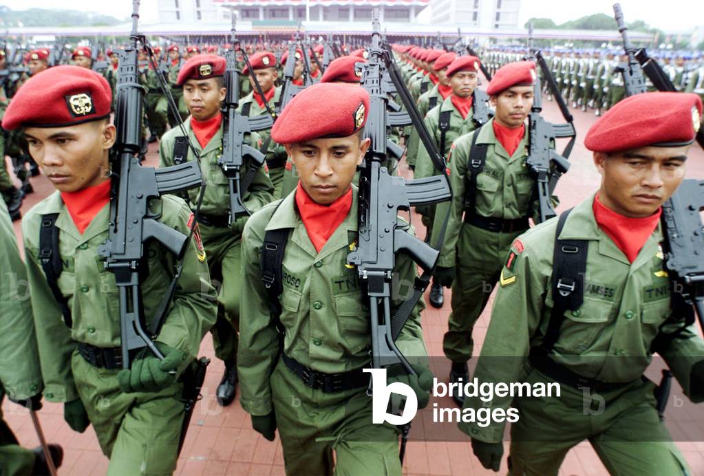 Image of INDONESIAN ELITE FORCES TROOPS MARCH DURING 55TH INDONESIA ...