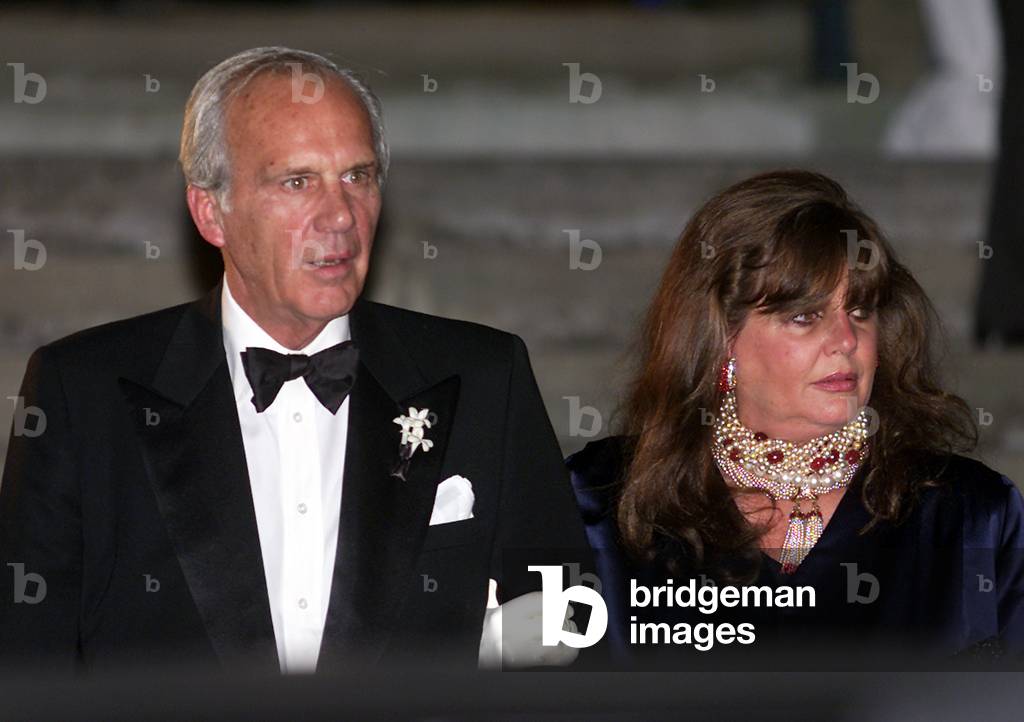 Image of HARPERS EDITOR LEWIS LAPHAM AND HIS WIFE LEAVE THEIR SON'S